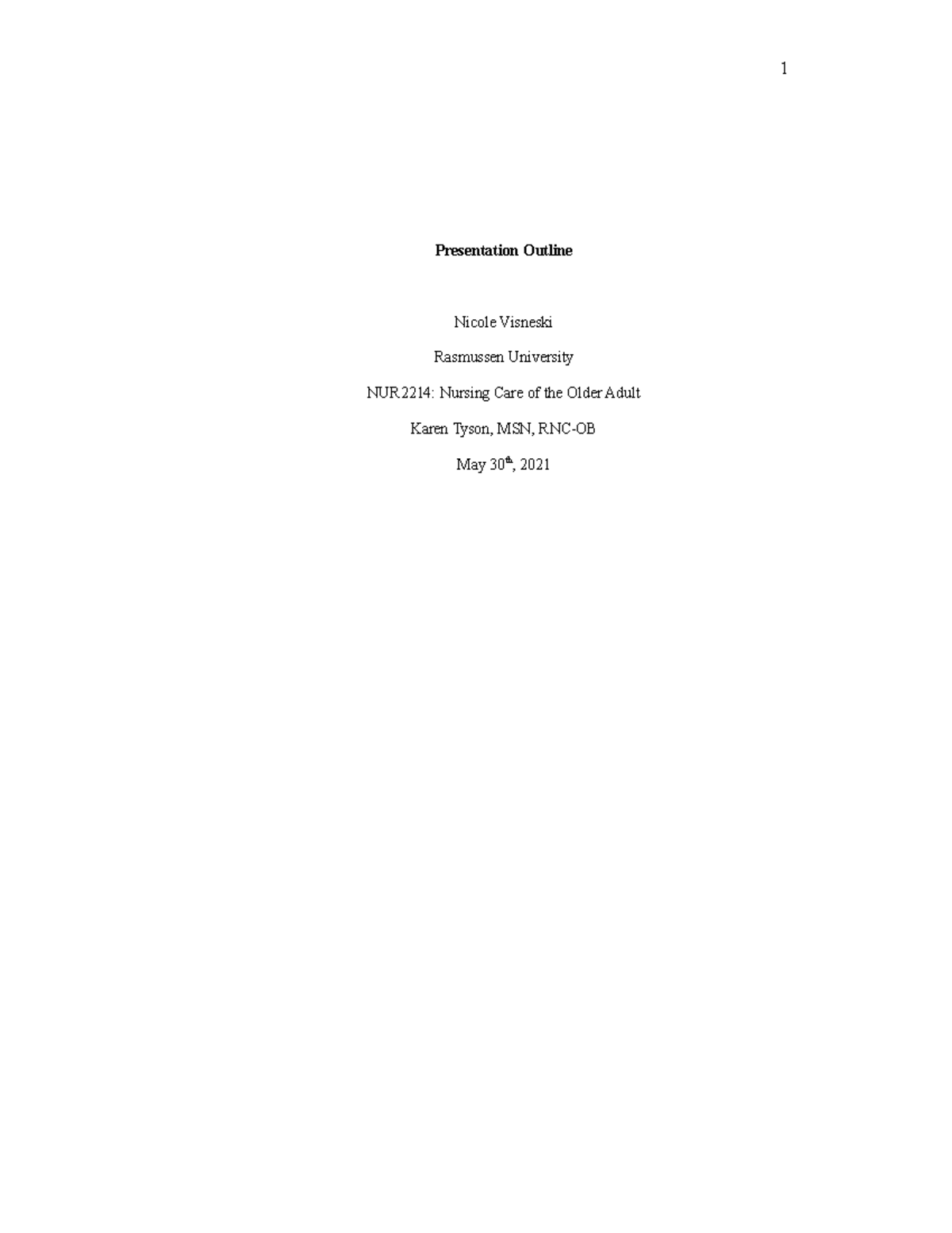 NUR2214 Module 8 Assignment: Diabetes Care in Older Adults - Studocu