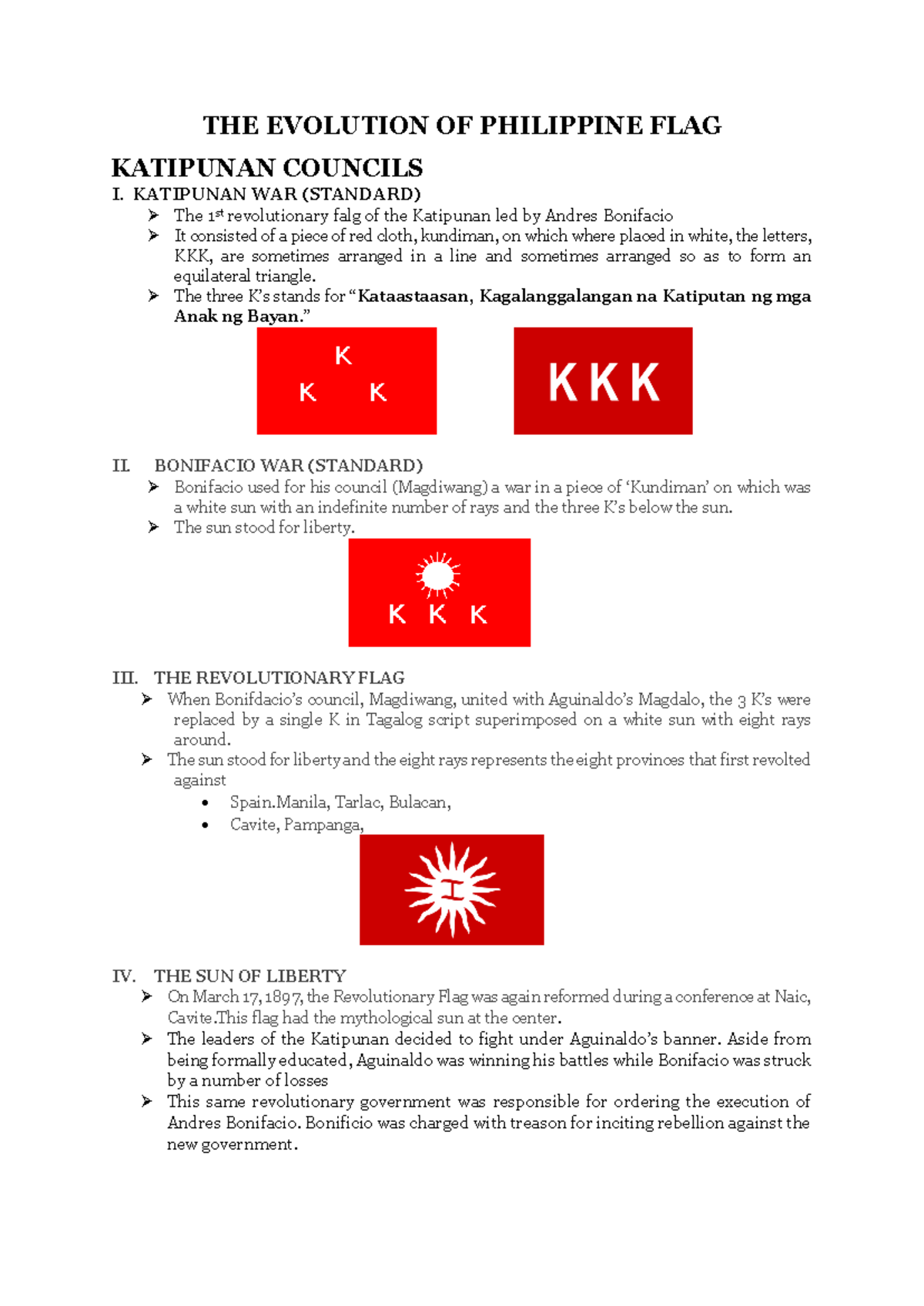 Evolution of the Philippine Flag: A Historical Overview - Studocu