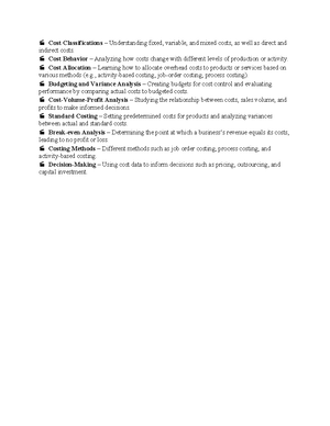 Cost measurement - UNIT 1 COST MANAGEMENT A. COST MEASUREMENT Cost ...