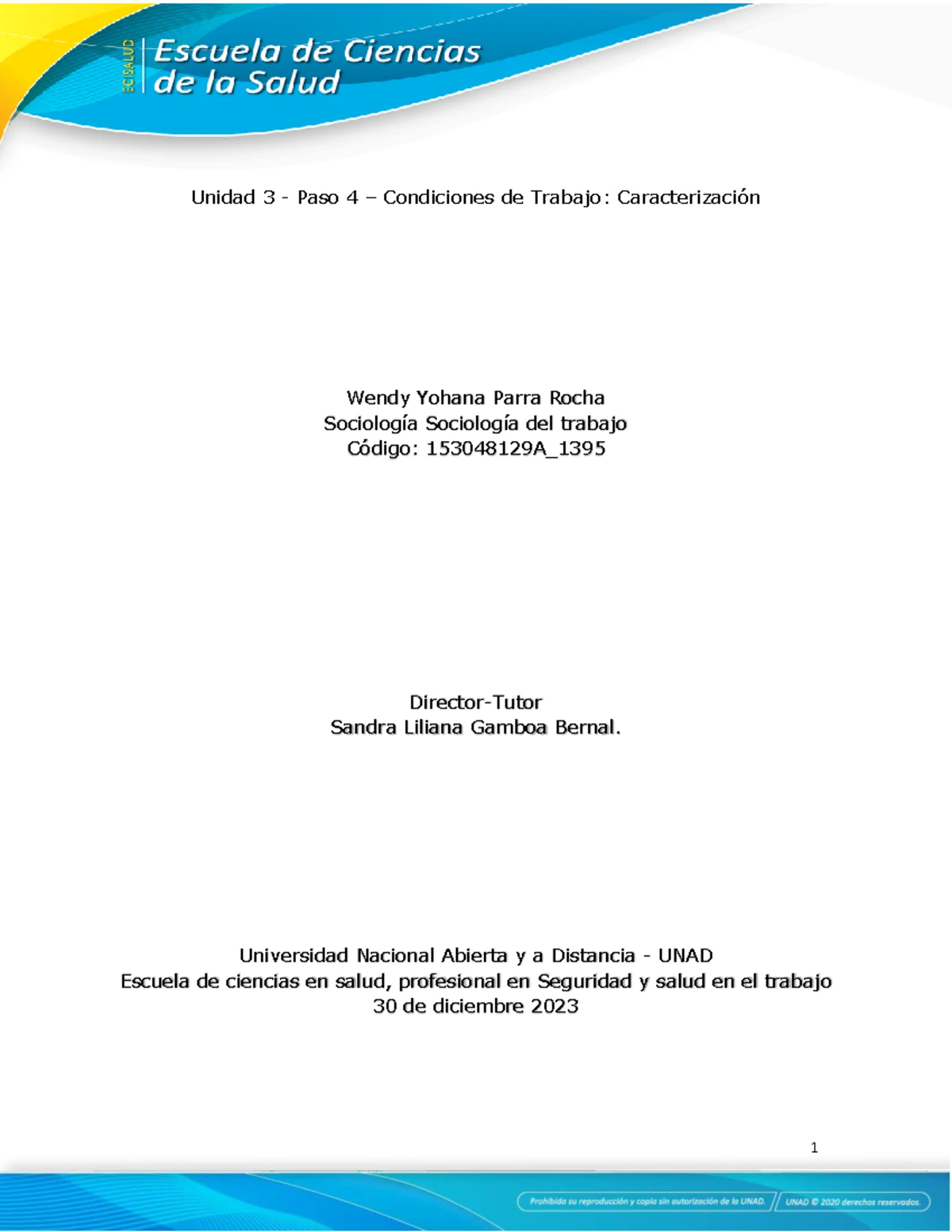 Unidad 3 - Paso 4: Caracterización de Condiciones Laborales en ...