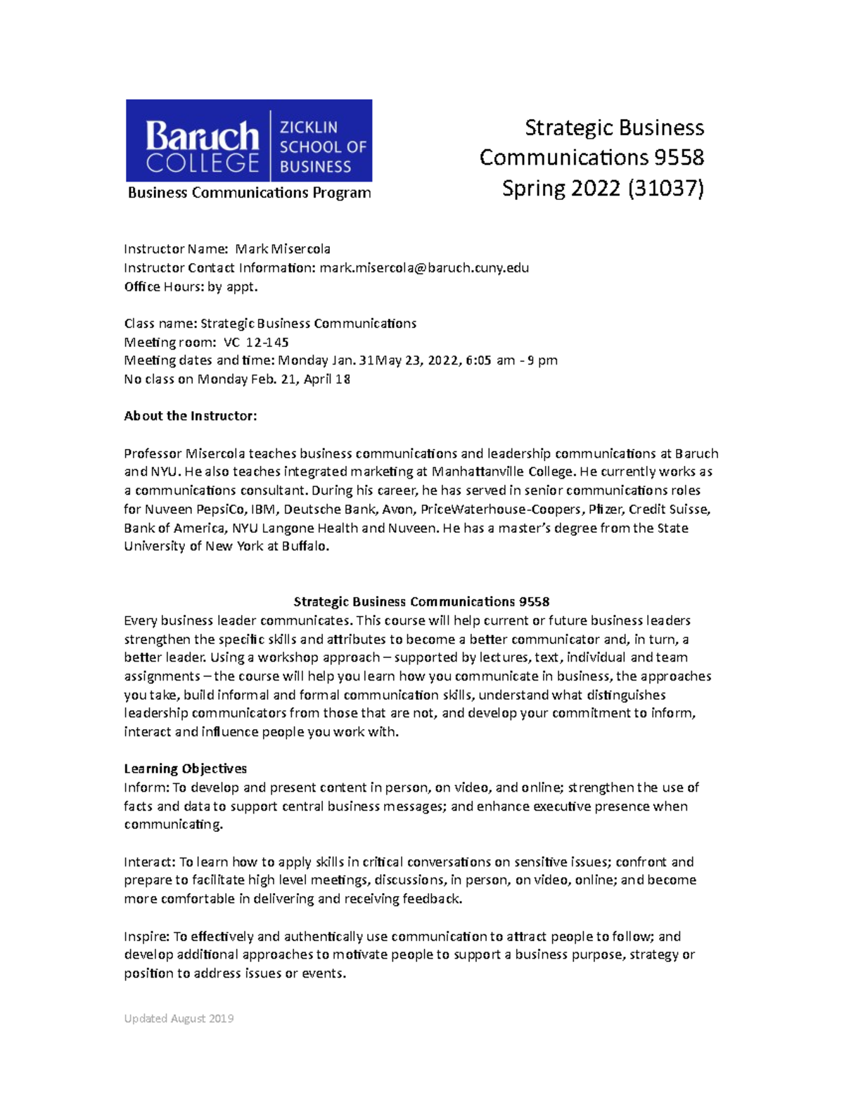 Bus Comm 9558 Spring 2022 Final Exam: Strategic Business Communic ...