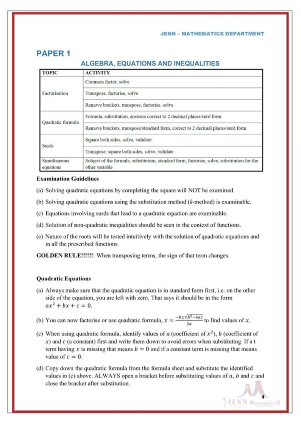 Mathematics Grade 11 P1 November 2024 Marking Guidelines Final Review ...