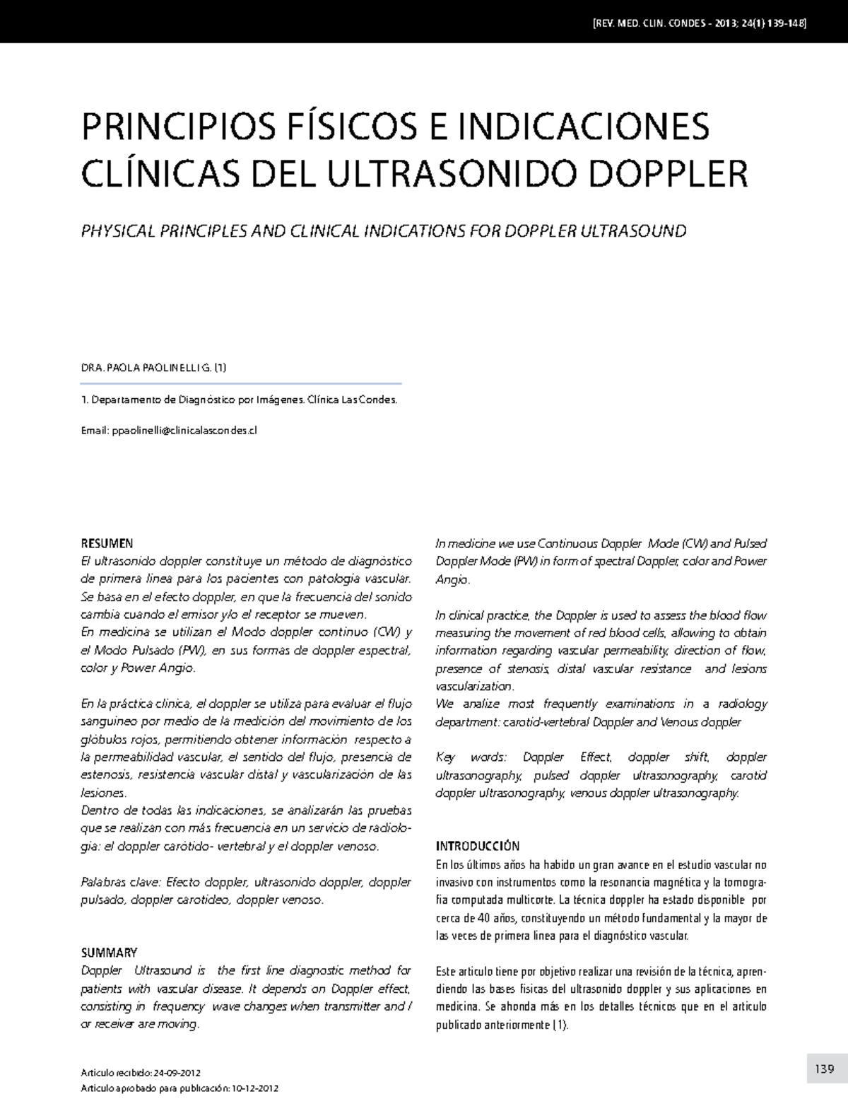 MED. CLIN. CONDES 24(1) EVALUACIÓN BIOFÍSICA DEL FLUJO SANGUÍNEO CON ...