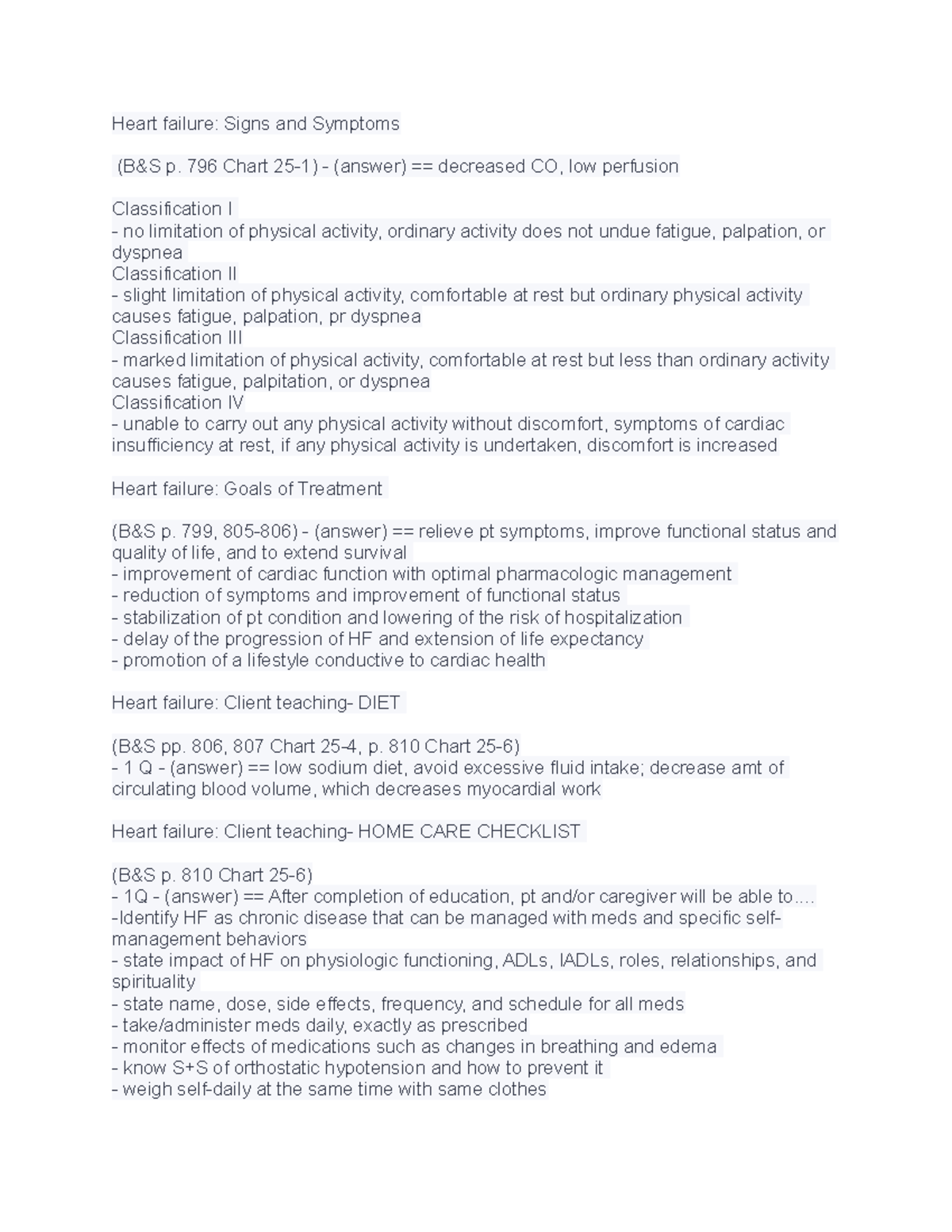 NUR 229 exam 4 BP - adult 1 exam 4 BP - Heart failure: Signs and ...
