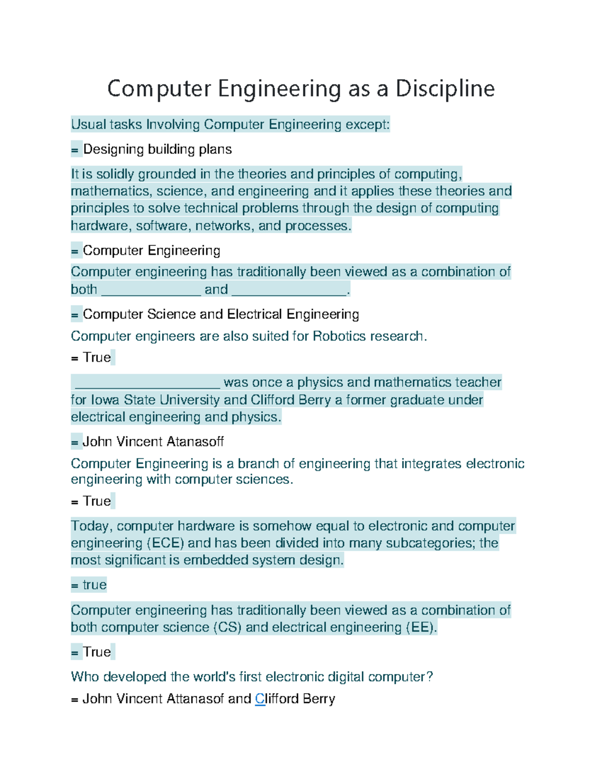 Finals-Computer Engineering Overview and Key Concepts - Studocu