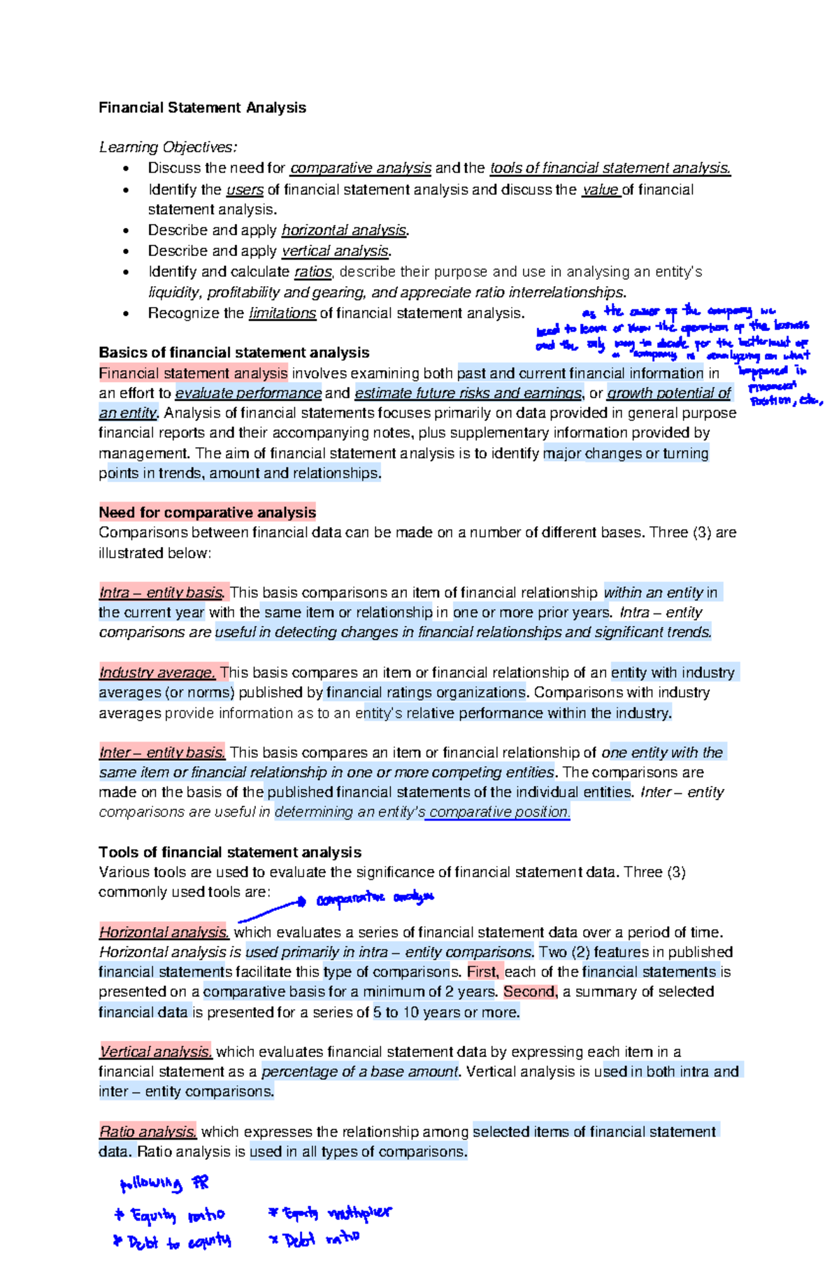 Financial Statement Analysis 1 - Financial Statement Analysis Learning ...