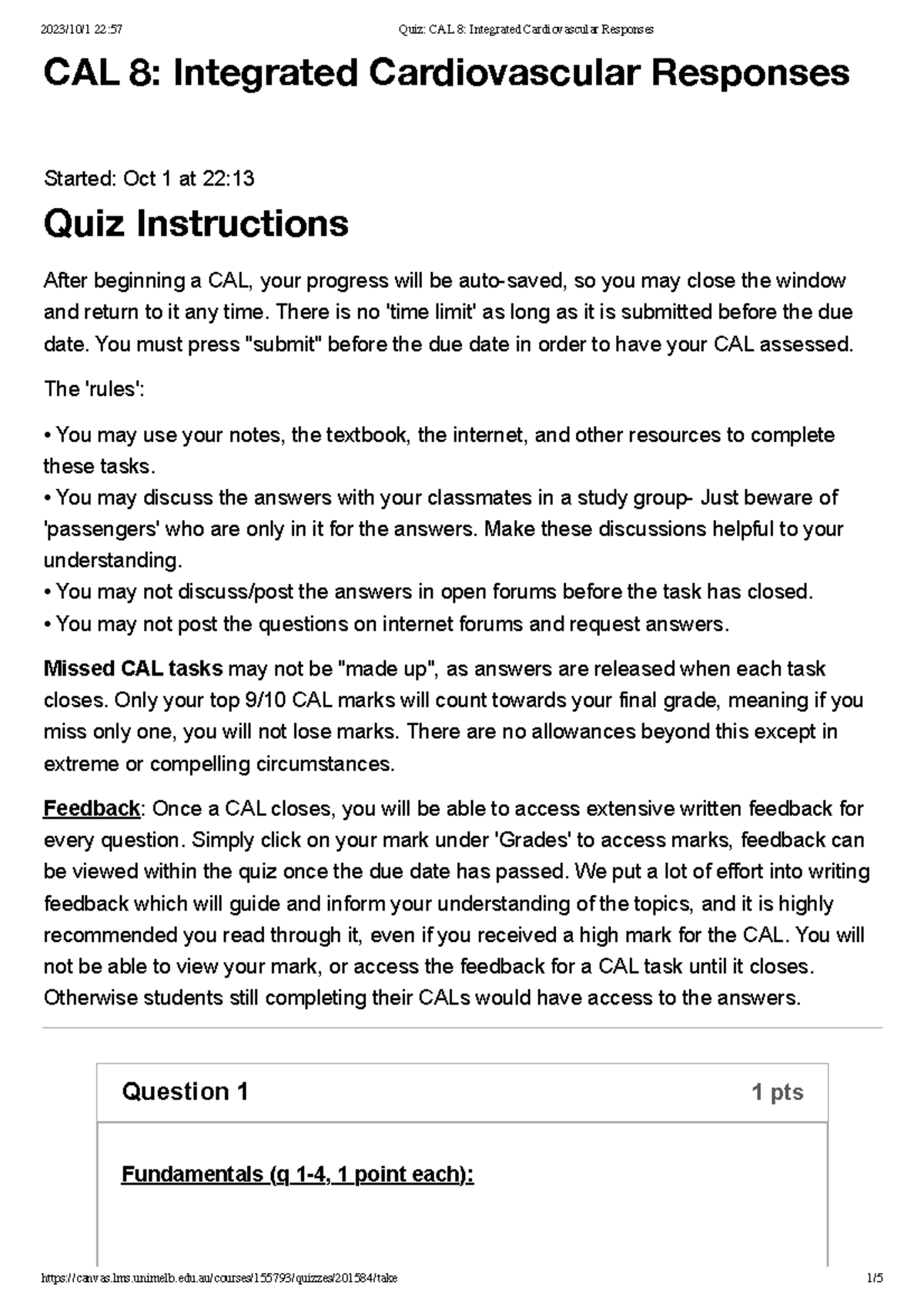Quiz CAL 8: Understanding Integrated Cardiovascular Responses - Studocu