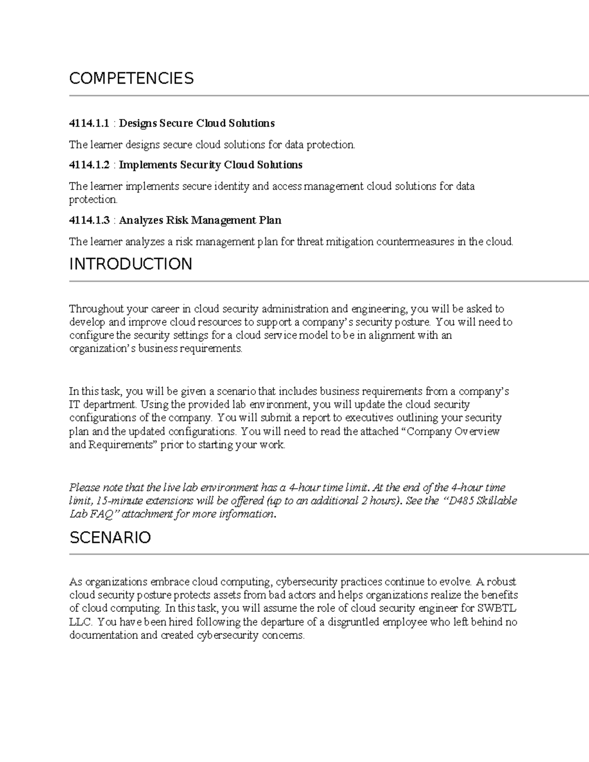 D485: Cloud Security Solutions Design and Implementation Guide - Studocu