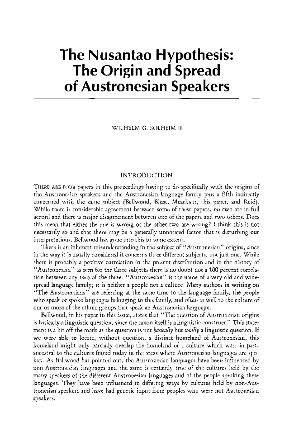 Nusantao Hypothesis: Insights into Austronesian Origins and Spread ...