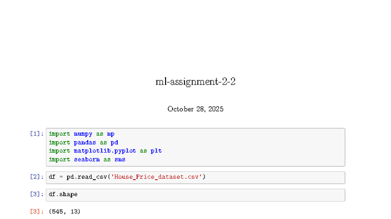 ML Assignment 2: Data Analysis and Model Training - Studocu