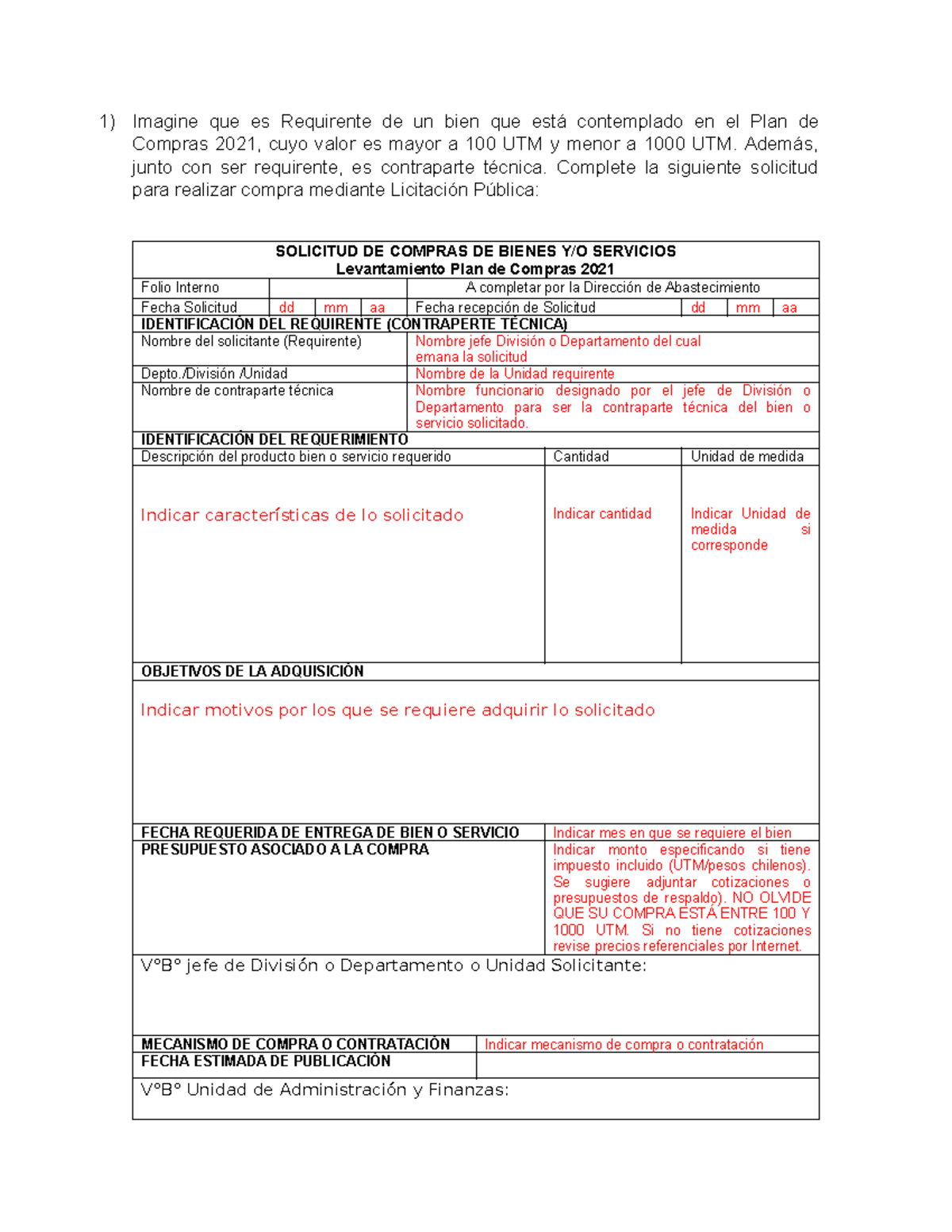 Solicitud de Compras y Requerimientos - Plan 2021 (DIVA) - Studocu