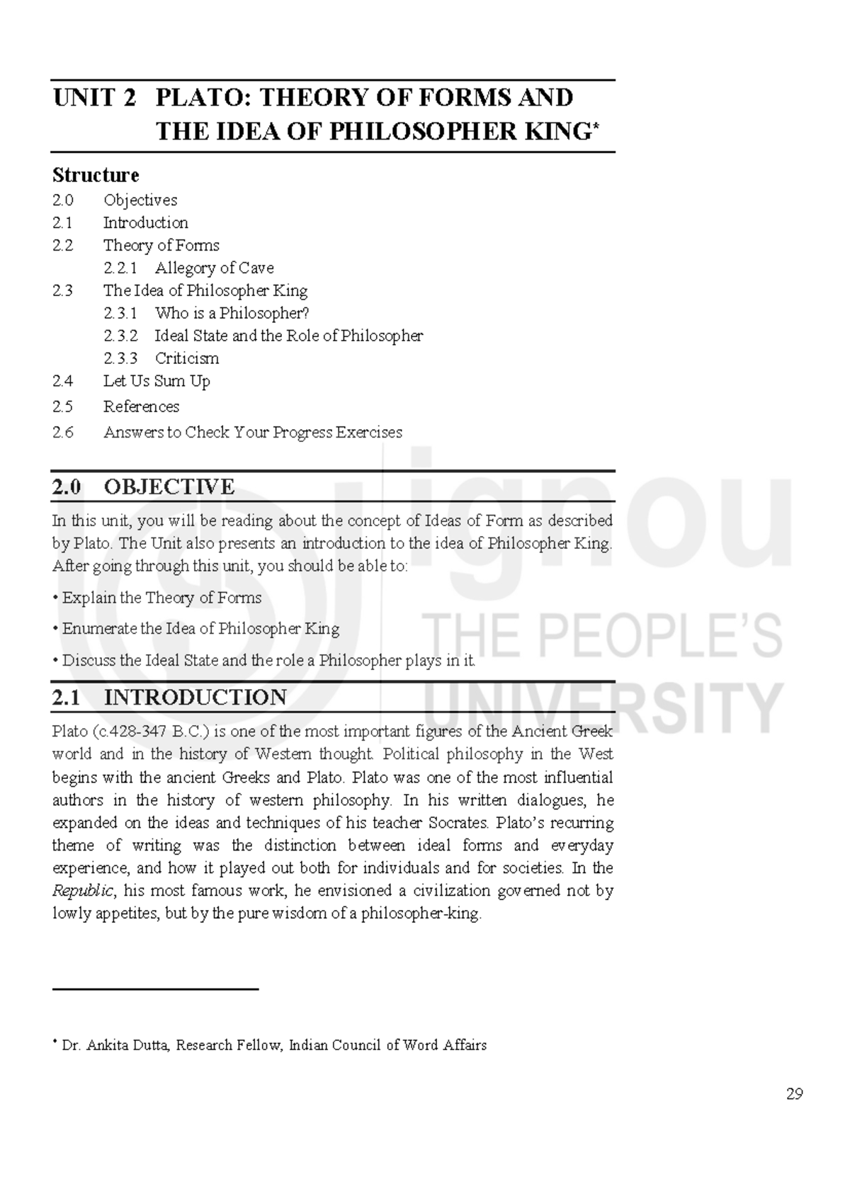 Unit 2: Plato's Theory of Forms & Philosopher King Concept - Studocu