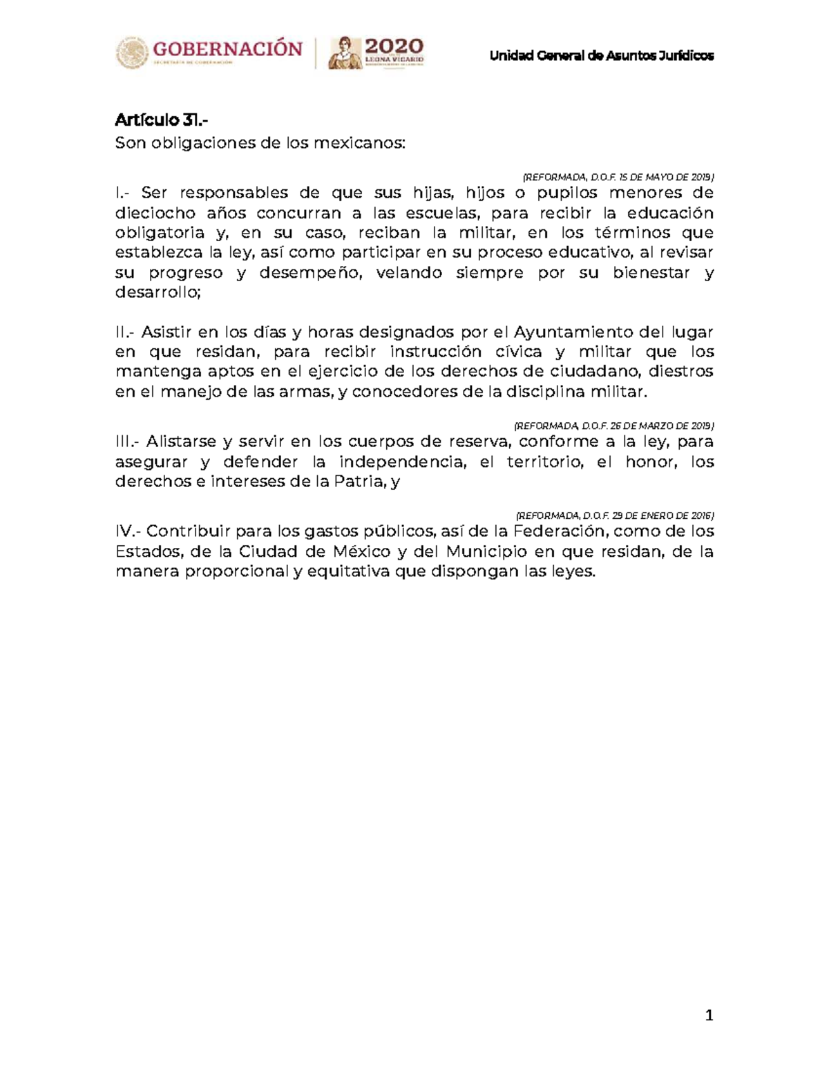 Análisis del Artículo 31 de la Constitución Mexicana (CPEUM) - Studocu