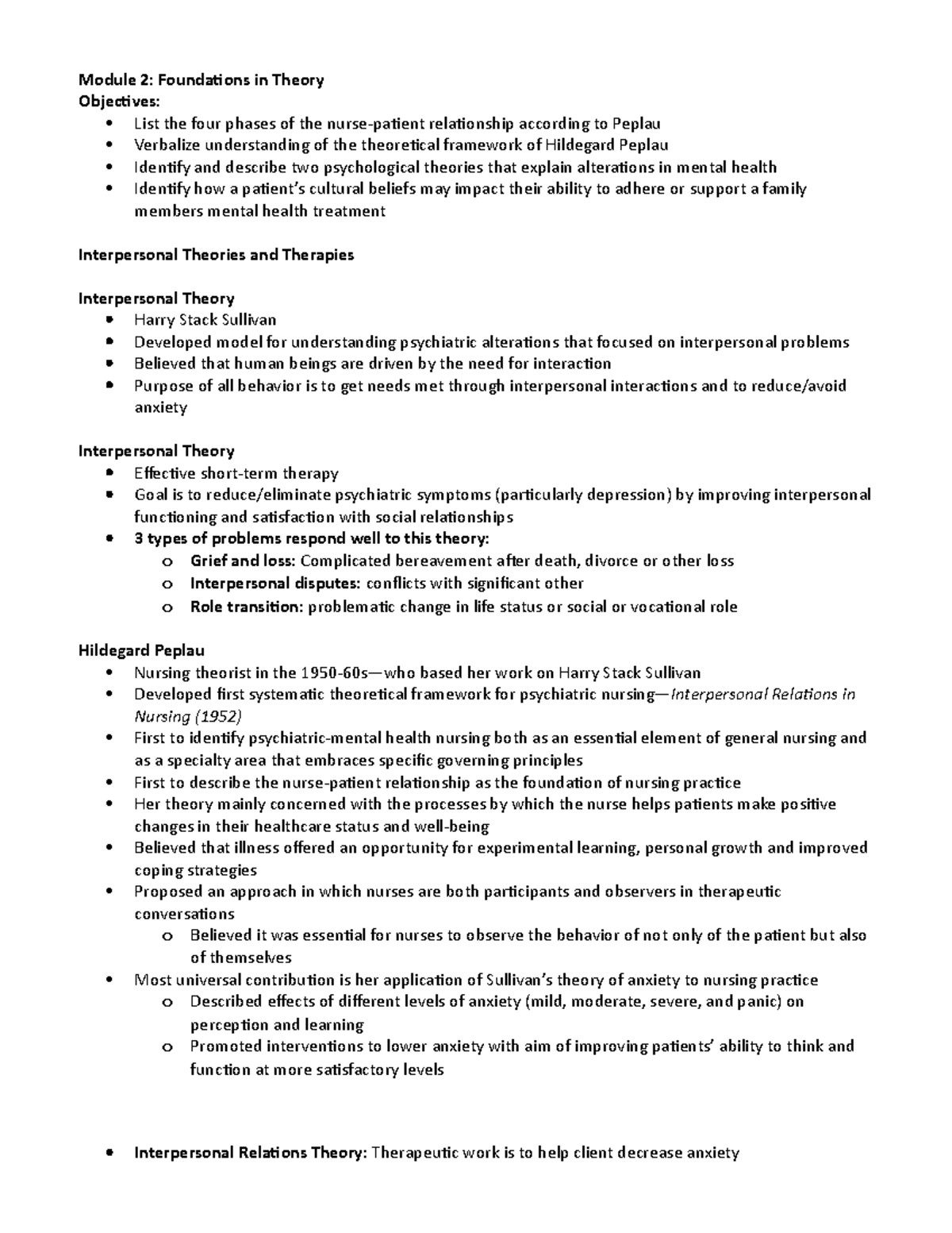 Psych-Module 2- Foundations in Theory Notes - Module 2: Foundations in ...