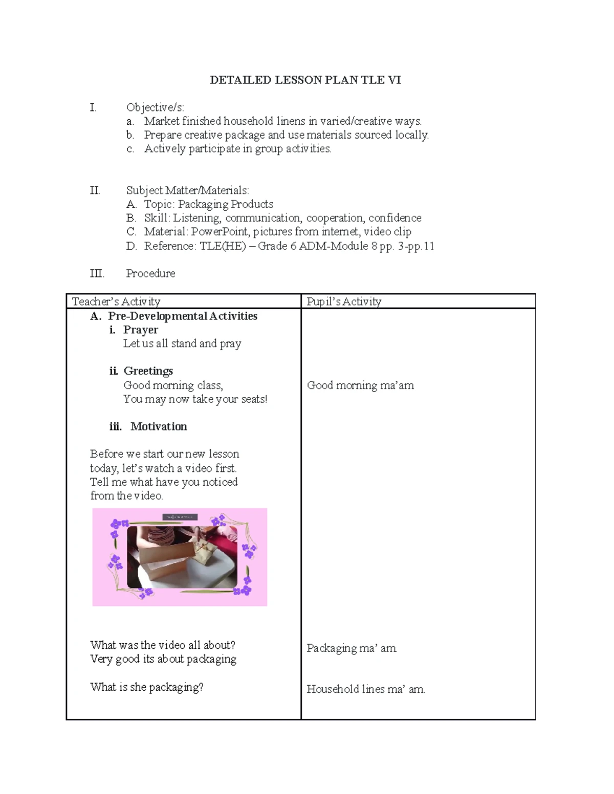 Detailed Lesson PLAN Science 5( reproductive system) - BEED 3-A ...