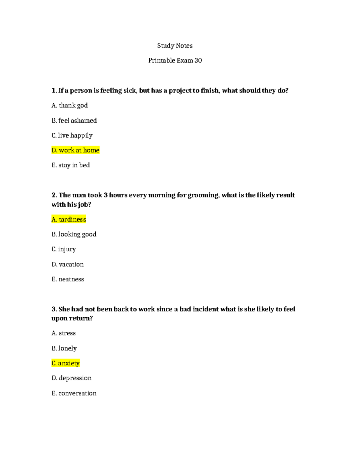 Unrips zemindars twelvemo - Study Notes Printable Exam 30 If a person ...