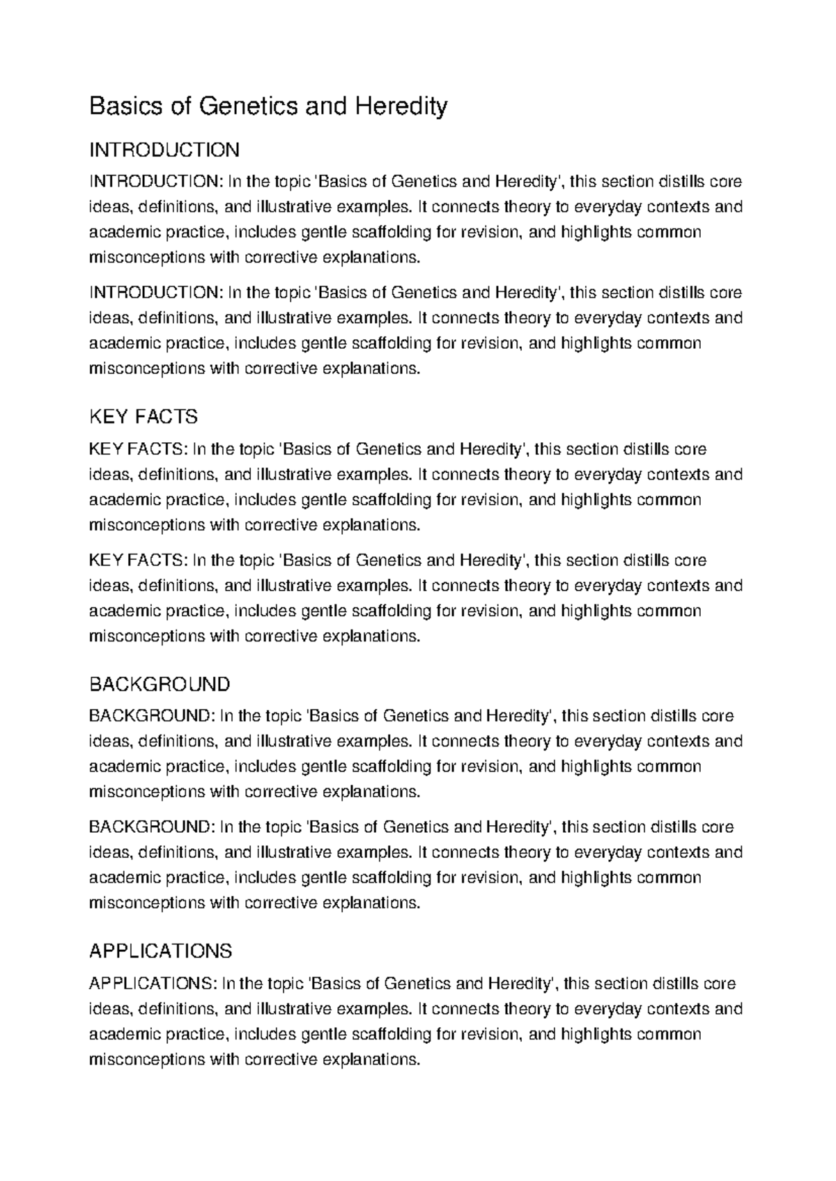 Biology 101: Essentials of Genetics and Heredity Overview - Studocu