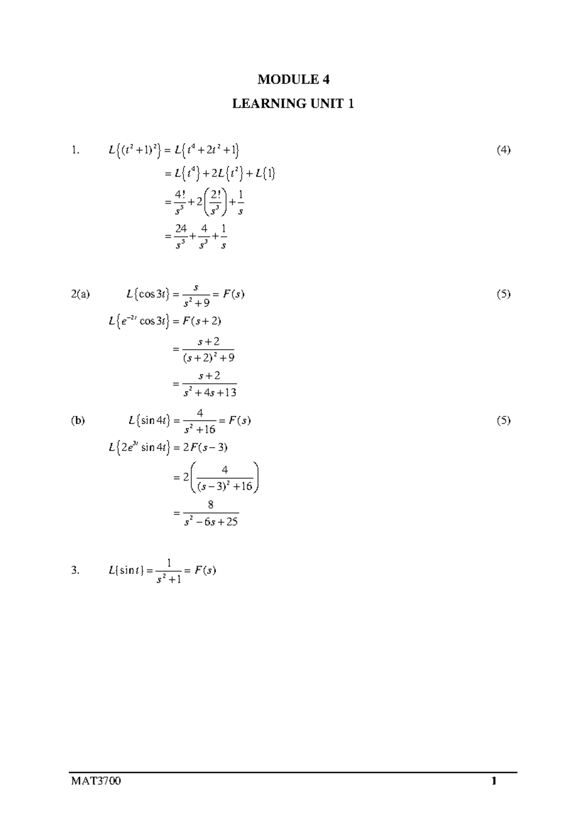 MAT3700 Study Guide 2: Post-Test Solutions and Learning Units - Studocu