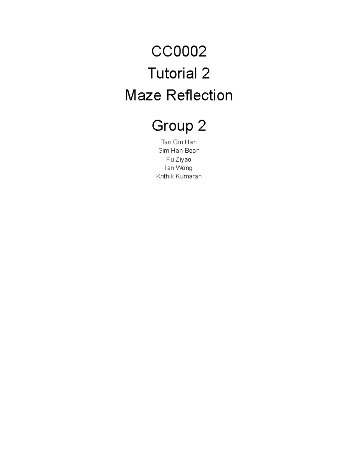 Tutorial 2: Maze Design Reflection - Group 2 Insights on Computational Thinking - Studocu