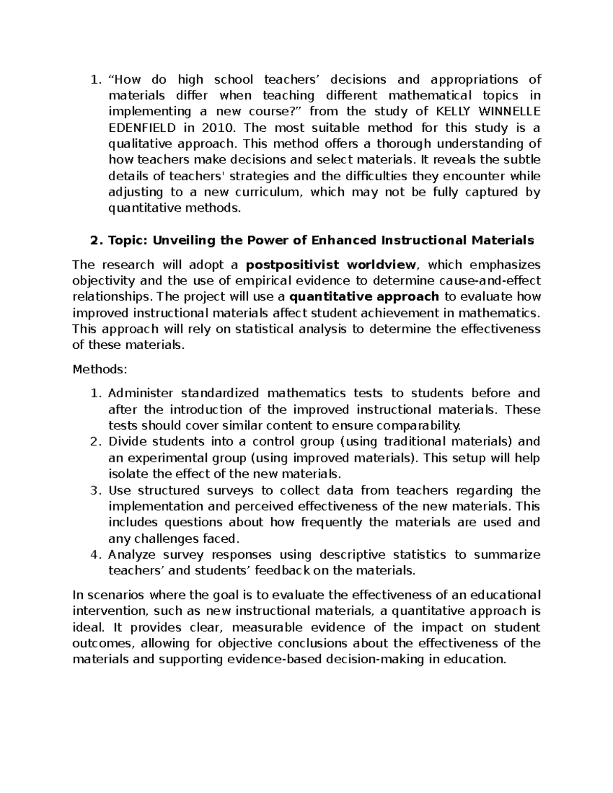 ED 702 Assignment: Evaluating Instructional Materials in Math Education ...
