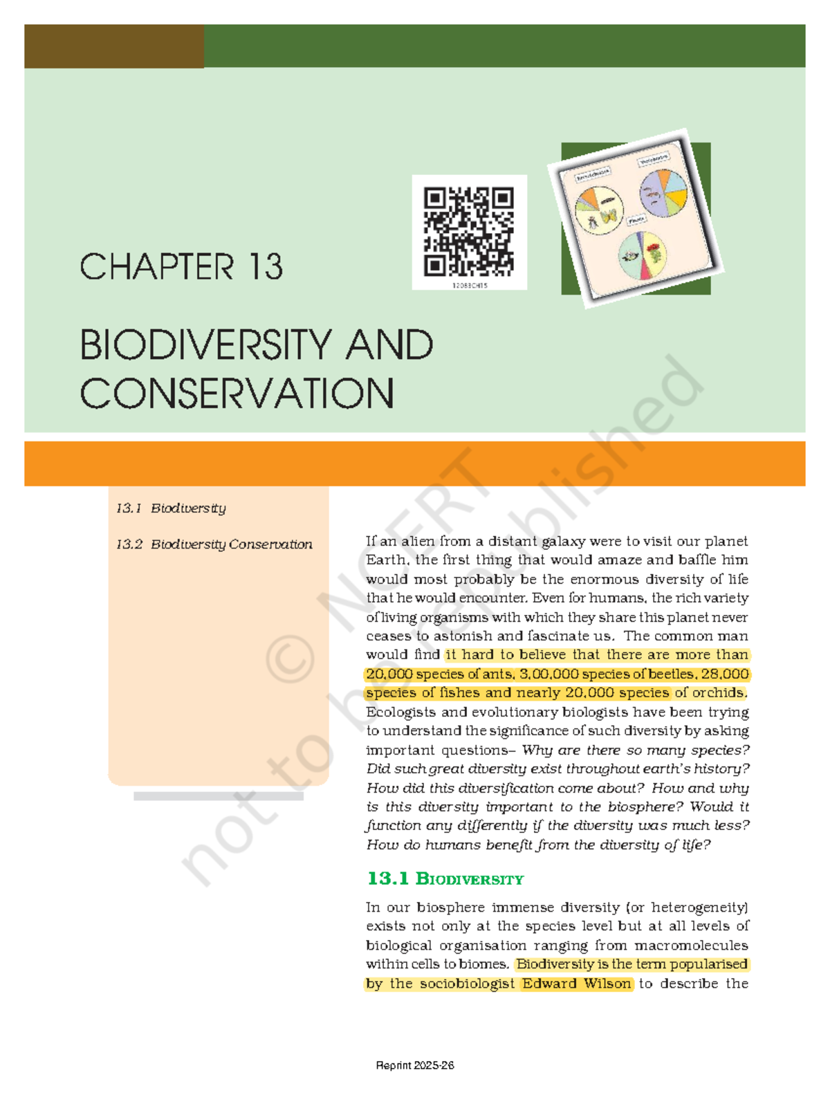 CHAPTER 13: BIODIVERSITY AND CONSERVATION (12TH GRADE) - Studocu