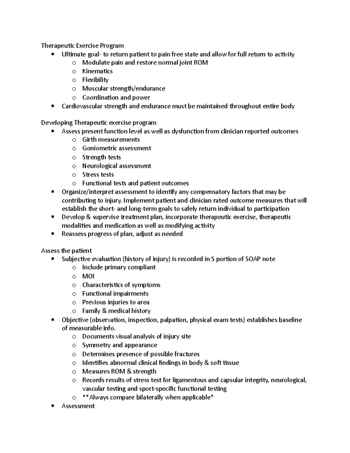 Therapeutic Exercise Program Overview: Key Strategies & Phases - Studocu