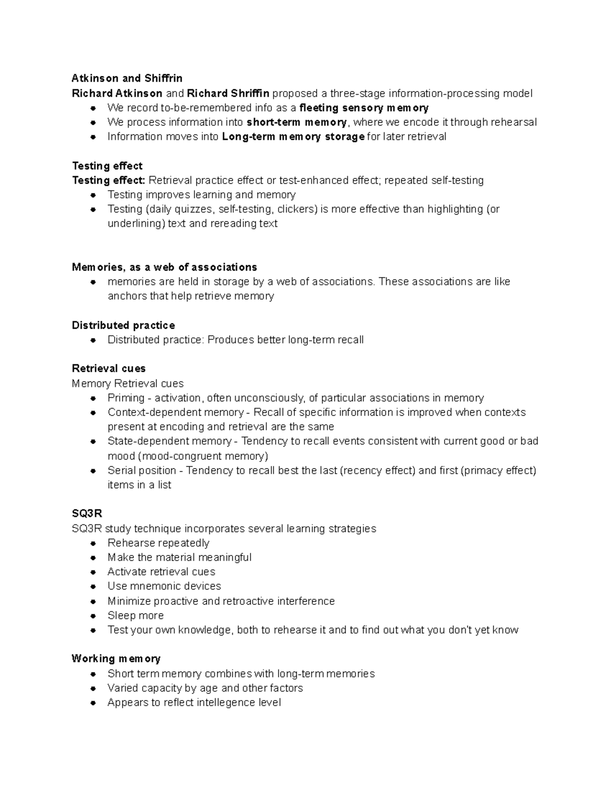 Introduction to Psychology: Midterm Exam Study Guide (PSY101) - Studocu