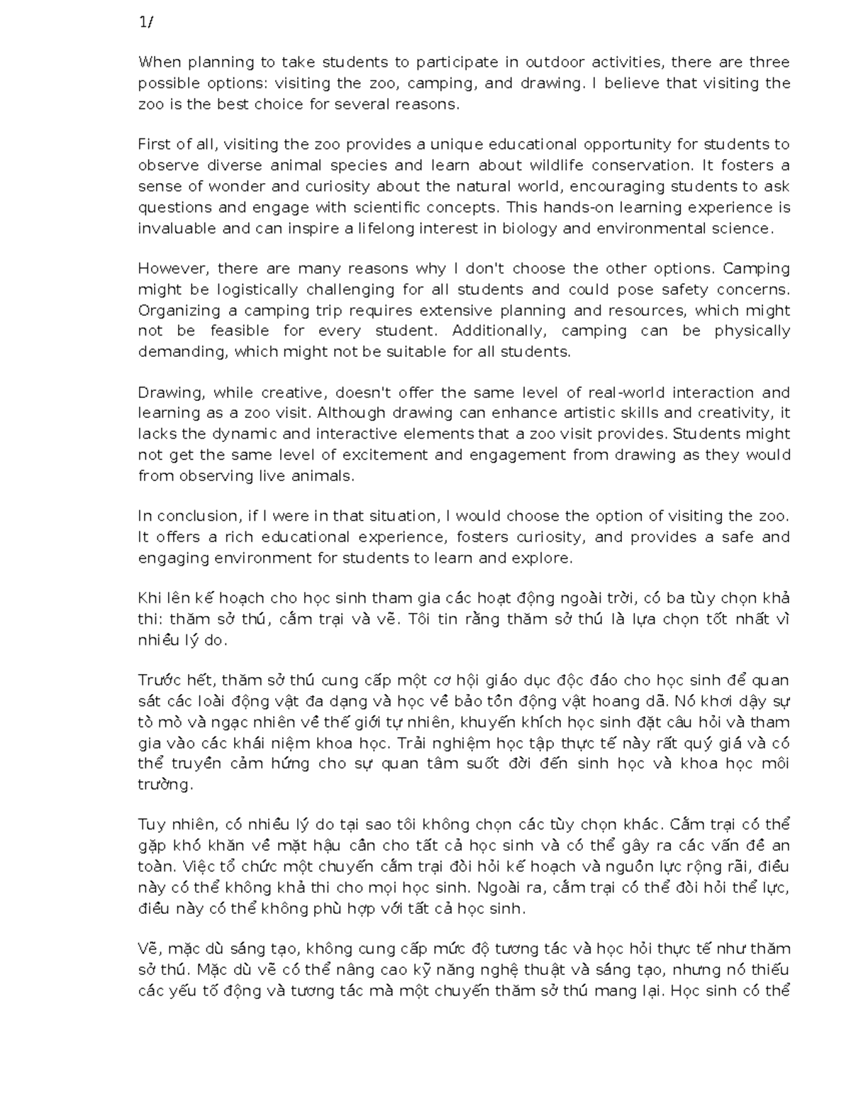 AVKC4 Speaking: Outdoor Activities, Shopping, and Health Choices - Studocu