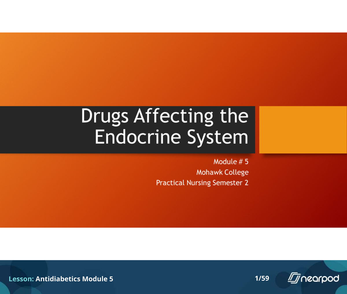 Lesson: Antidiabetics Module 5 Overview and Key Concepts - Studocu