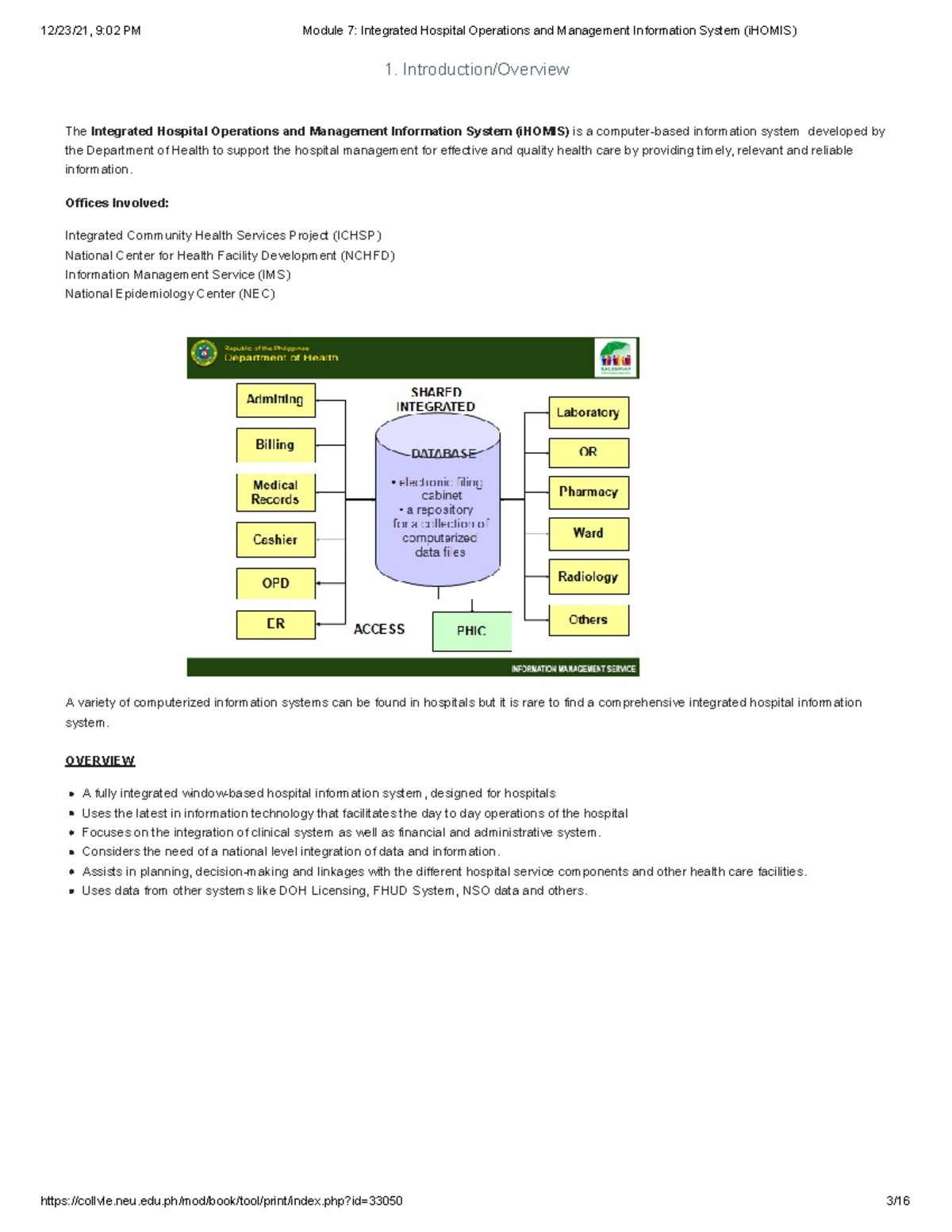 Module 7: Integrated Hospital Operations & Management Info System ...