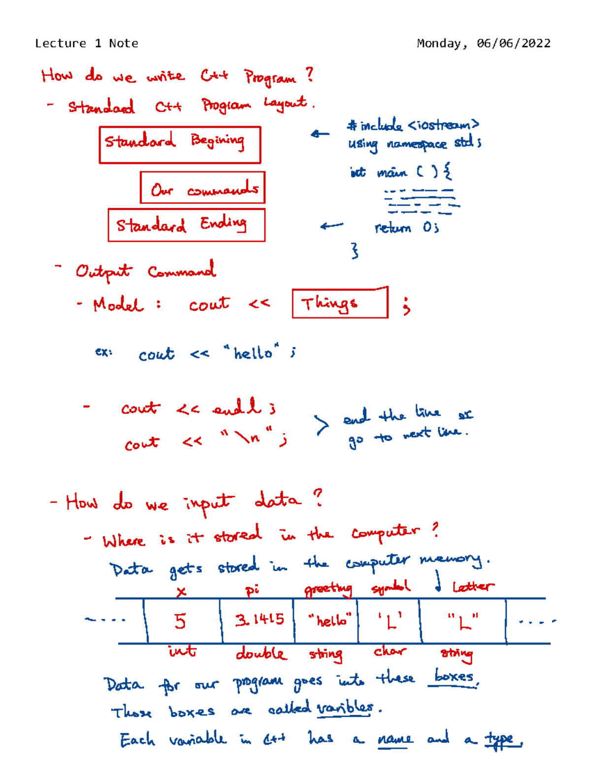 CS111-060622 Lecture 1: Introduction to Standard Programming - Studocu