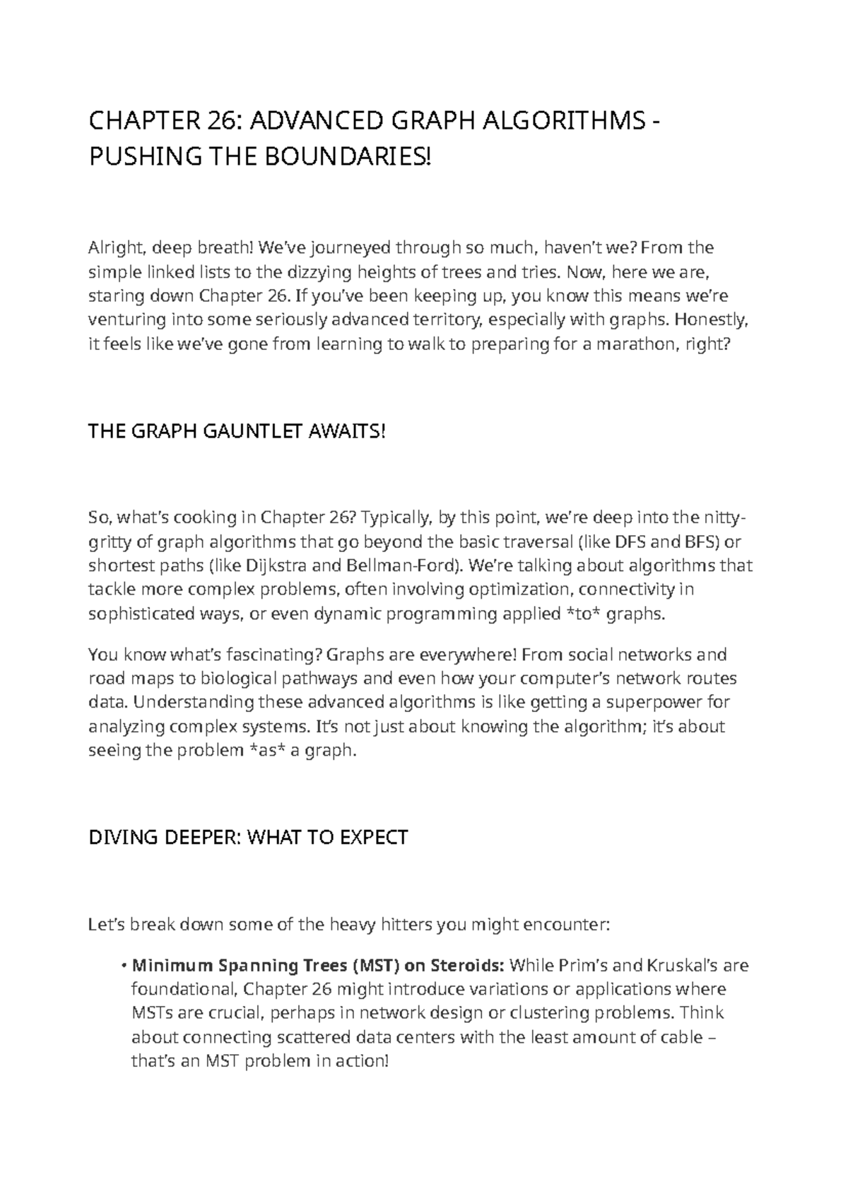 CH26: Advanced Graph Algorithms - Pushing the Boundaries! - Studocu