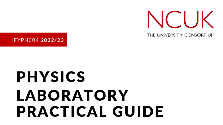 IFYPH004 Physics Laboratory Practical Guide for International ...