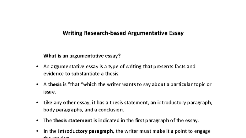 ENG 101: Writing Research-Based Argumentative Essay Guide - Studocu