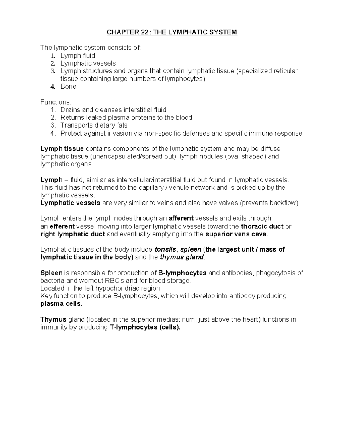 Chapter 22: The Lymphatic System & Immune Response (BIO 101) - Studocu