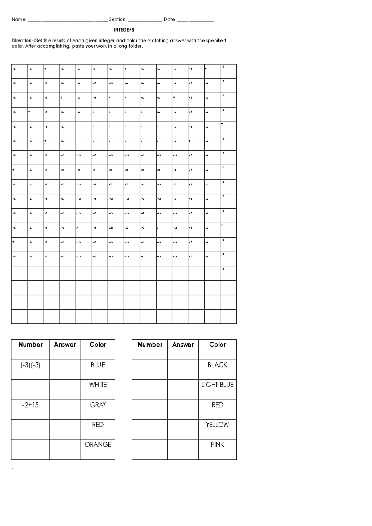 PETA-2 Integers - Lecture Notes on Color-Coded Answers - Studocu