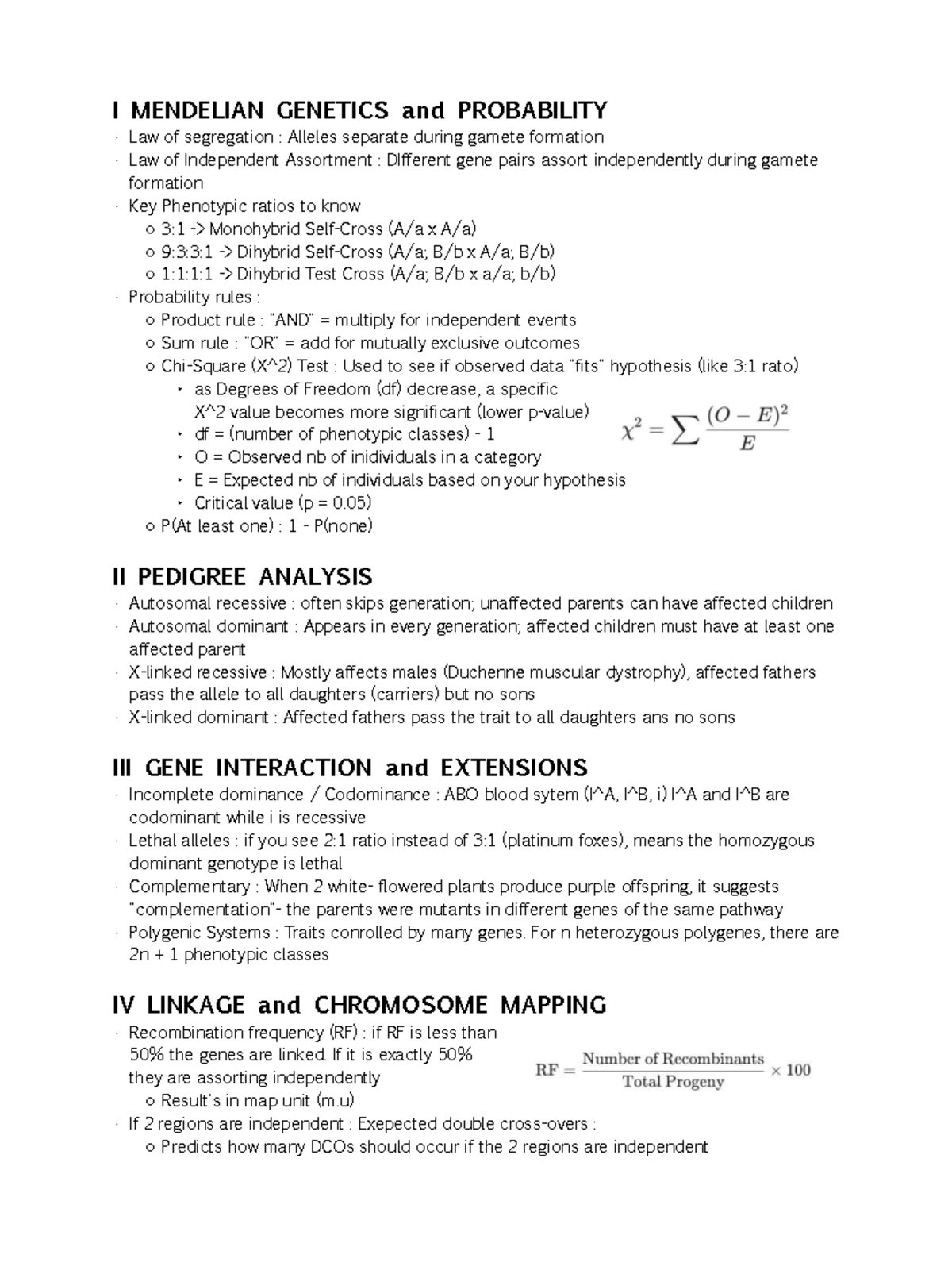 Midterm Review: Mendelian Genetics & Probability (BIO101) - Studocu