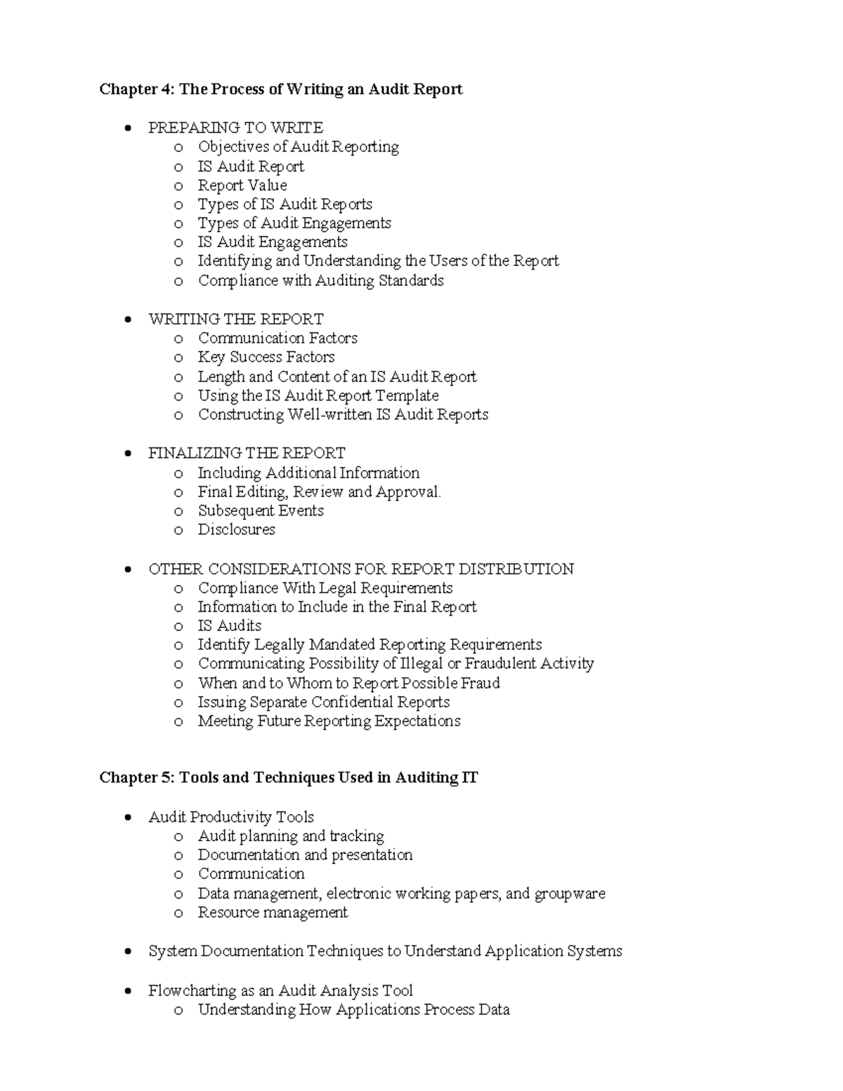 CIS-Topic-Guide: Writing & Finalizing IS Audit Reports - Studocu