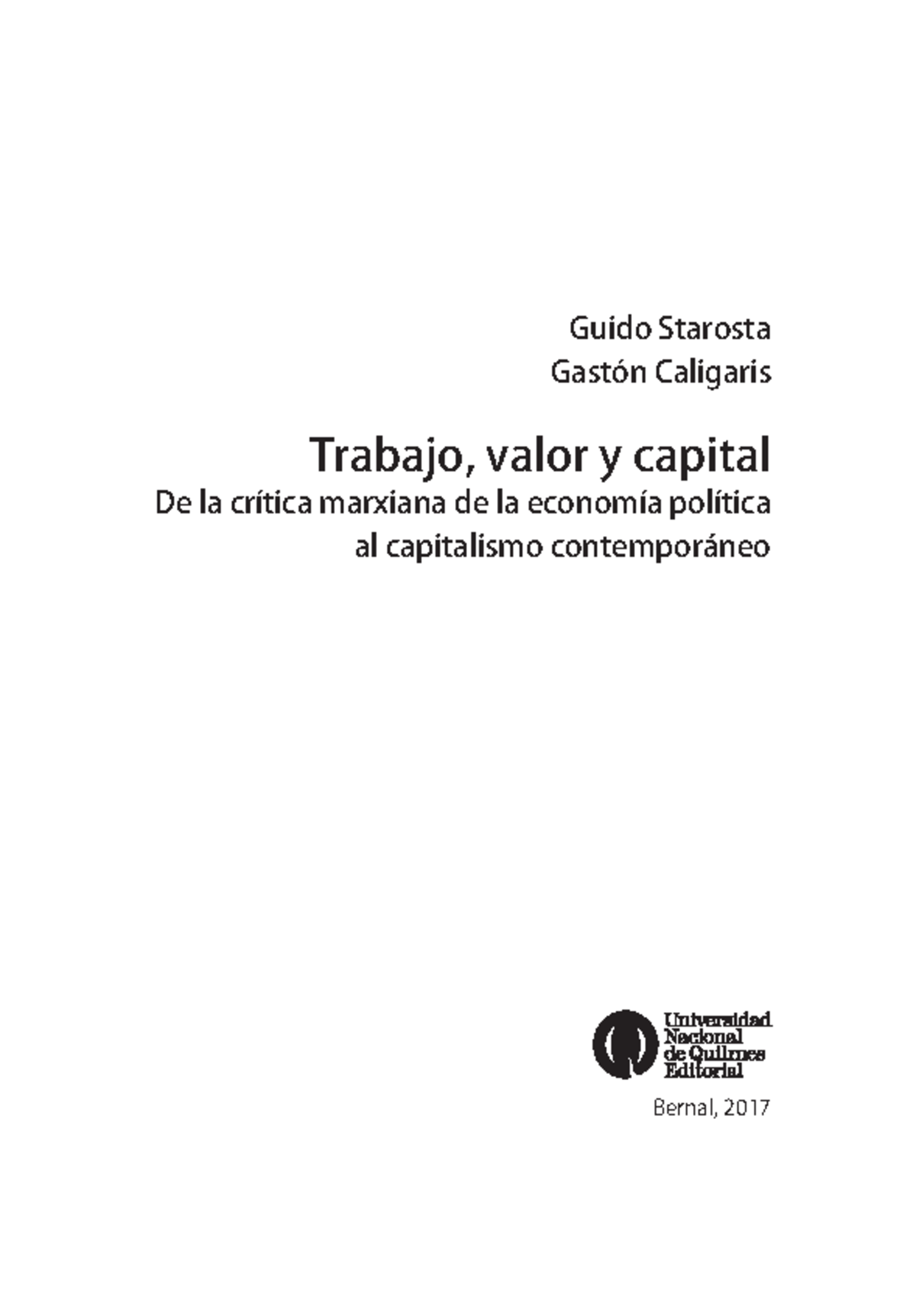Trabajo, Valor y Capital: Lucha de Clases y Estado (Econ 330) - Studocu