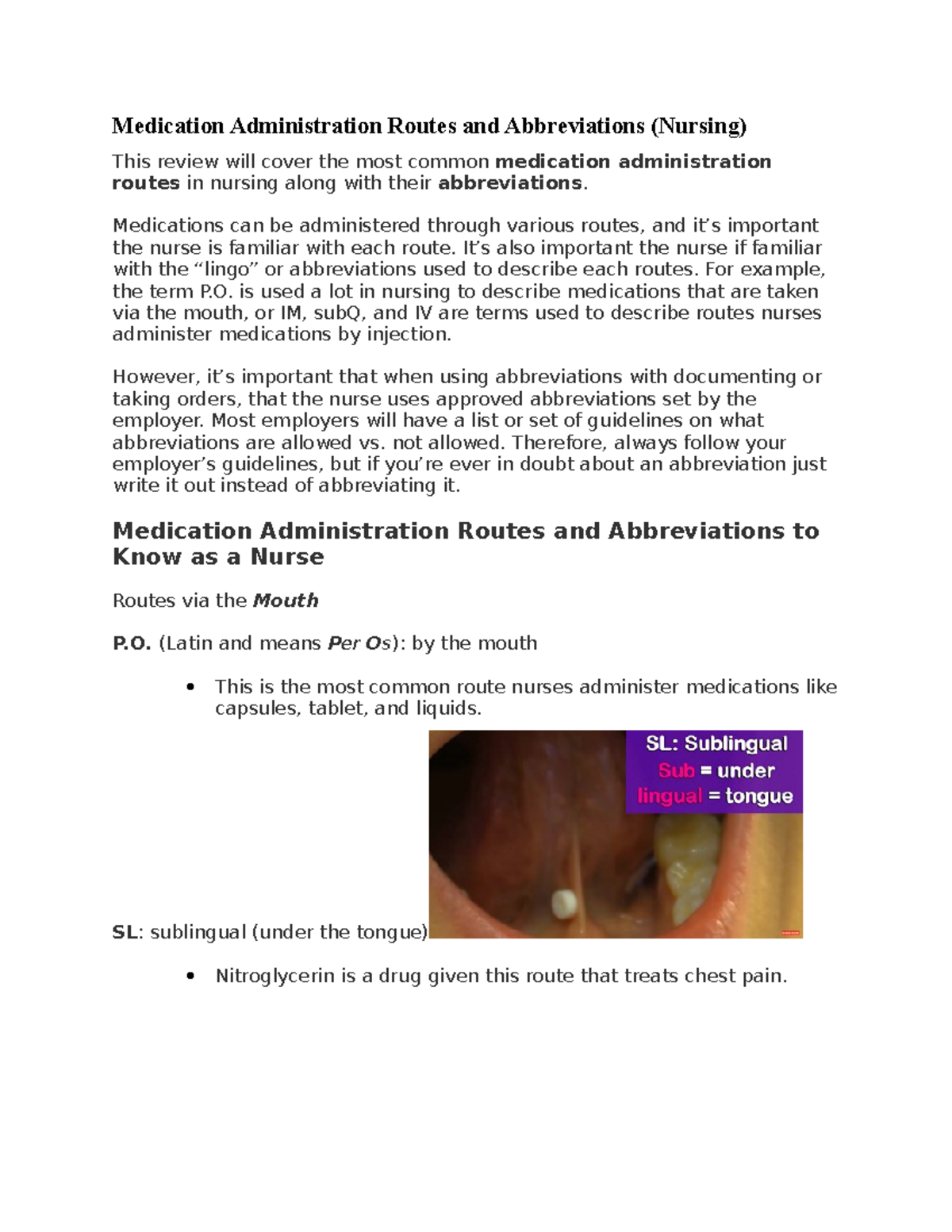 Medication Administration Routes - Medications can be administered ...