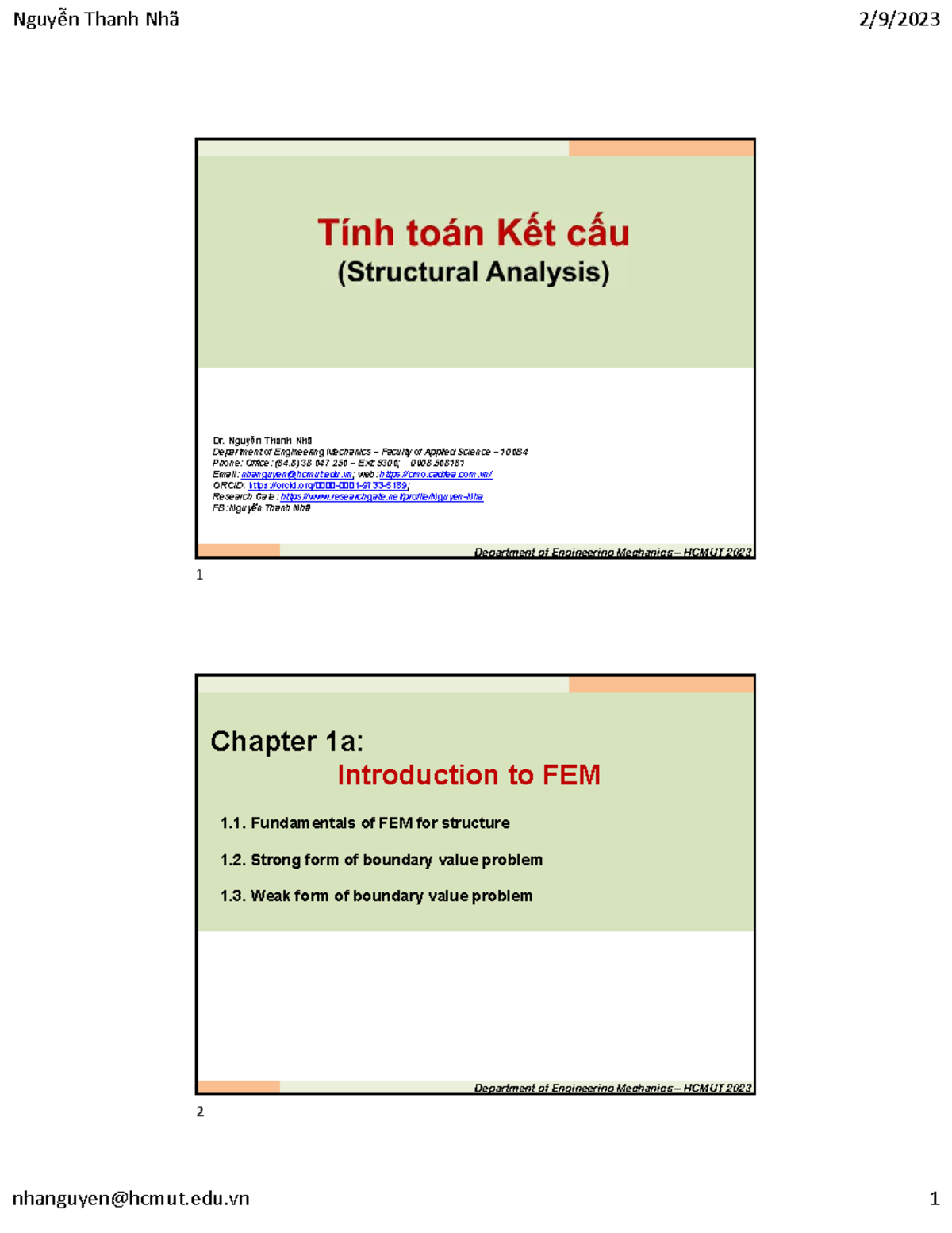 Struct Ana 251220: Chapter 1a - Intro to Finite Element Method - Studocu