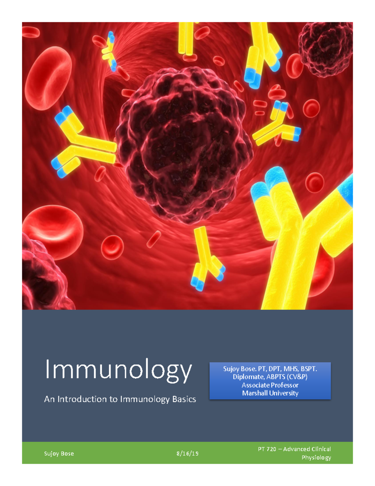 PT 720 - Advanced Clinical Physiology: Intro to Immunology Basics - Studocu
