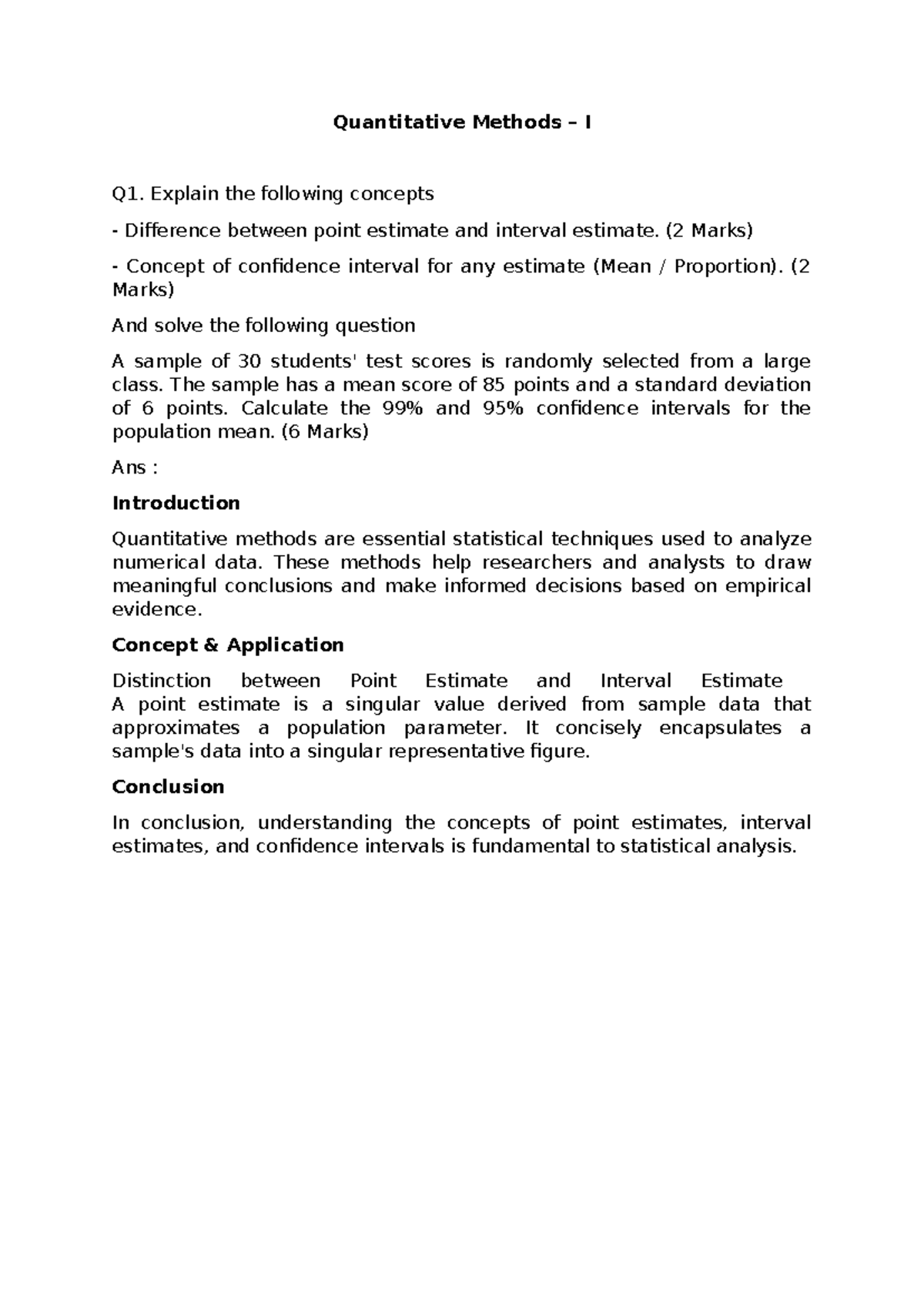 Nmims MBA 1st Sem Quantitative Methods – I Solved Assignment Guide - Studocu