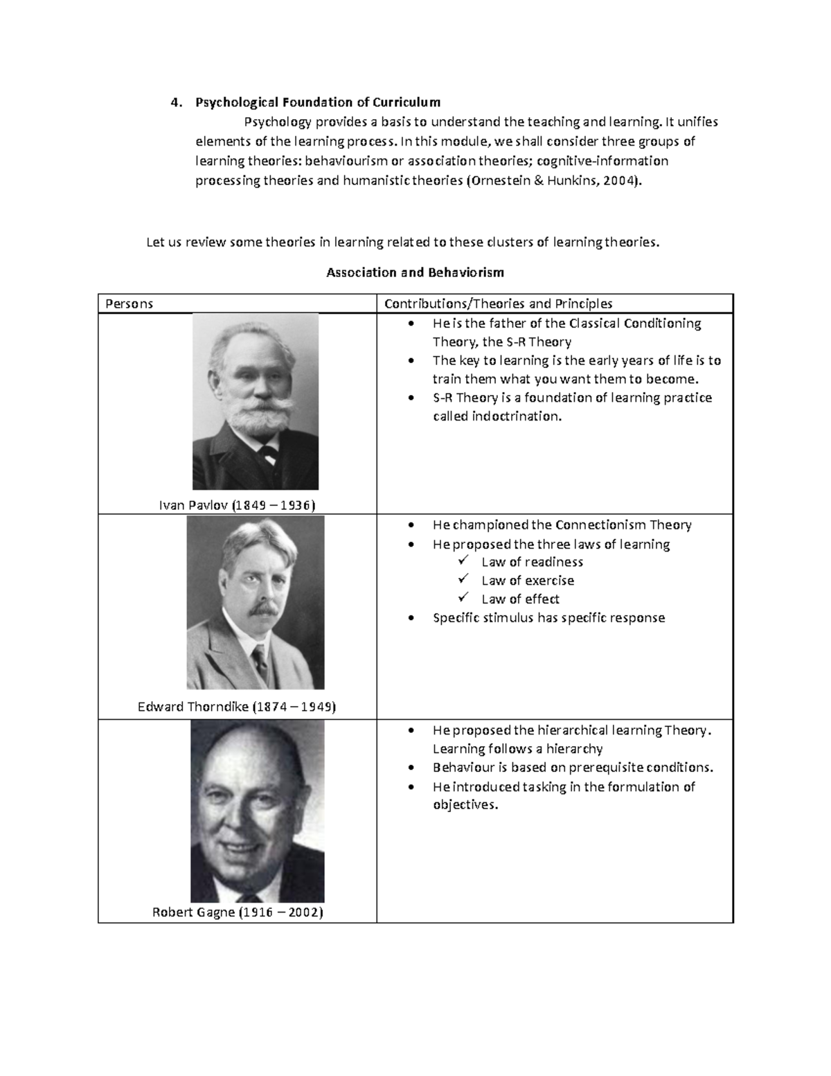 5 Psychological Foundation of Curriculum - 4. Psychological Foundation ...