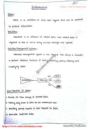 Dbms - dbms lab file work - Object Create tables and specify the duries in SOL Theory to concept ...