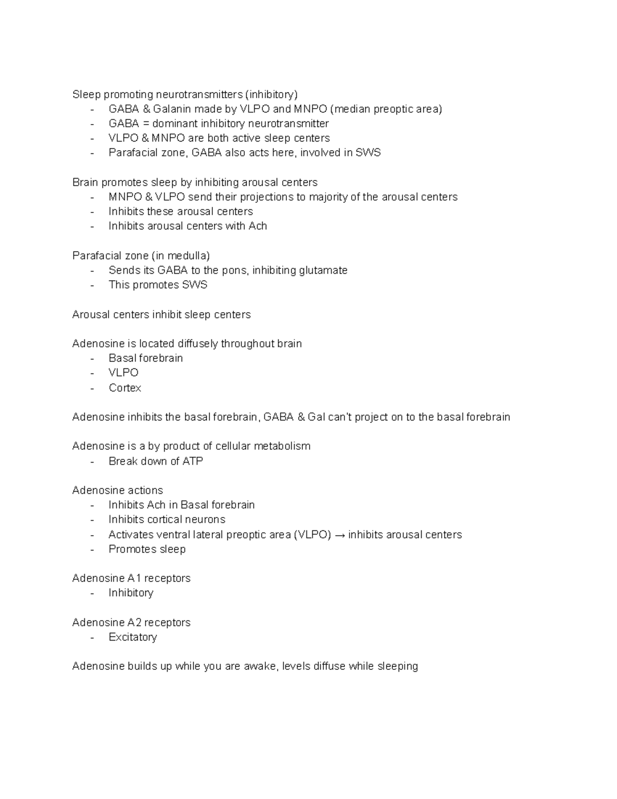 Sleep Phys Exam 2: Understanding Sleep-Related Neurotransmitters and ...