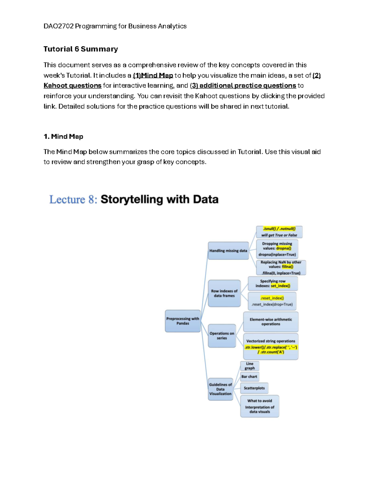 DAO2702 Programming for Business Analytics Tutorial 6 Review - Studocu