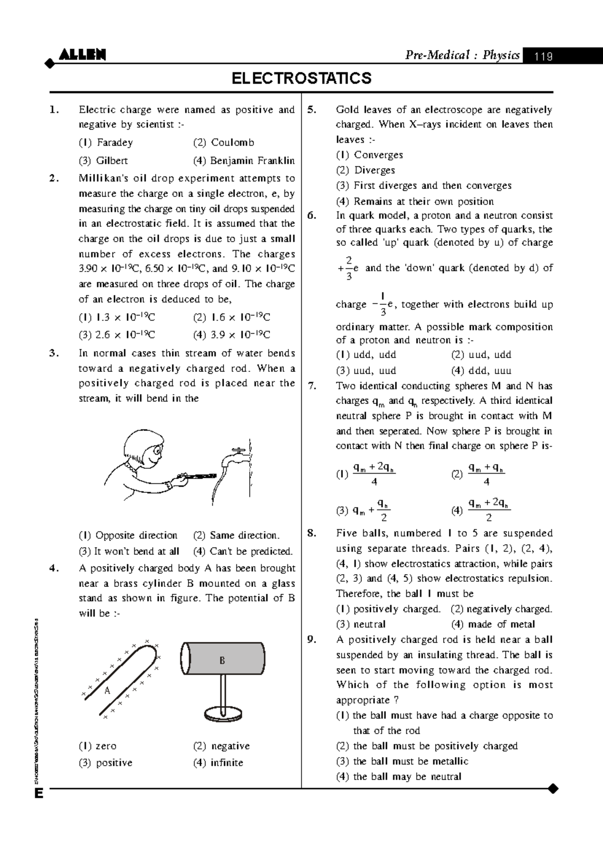 ALLEN : Physics 119 - Electrostatics Study Notes and Key Concepts - Studocu