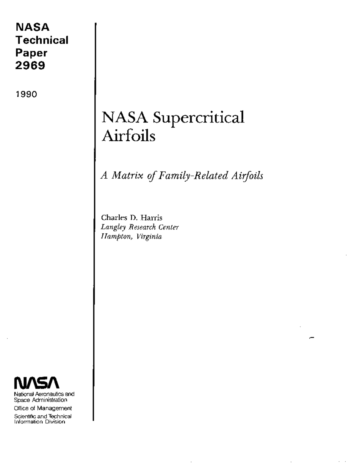 19900007394 - thank you - NASA Technical Paper 2969 1990 National ...