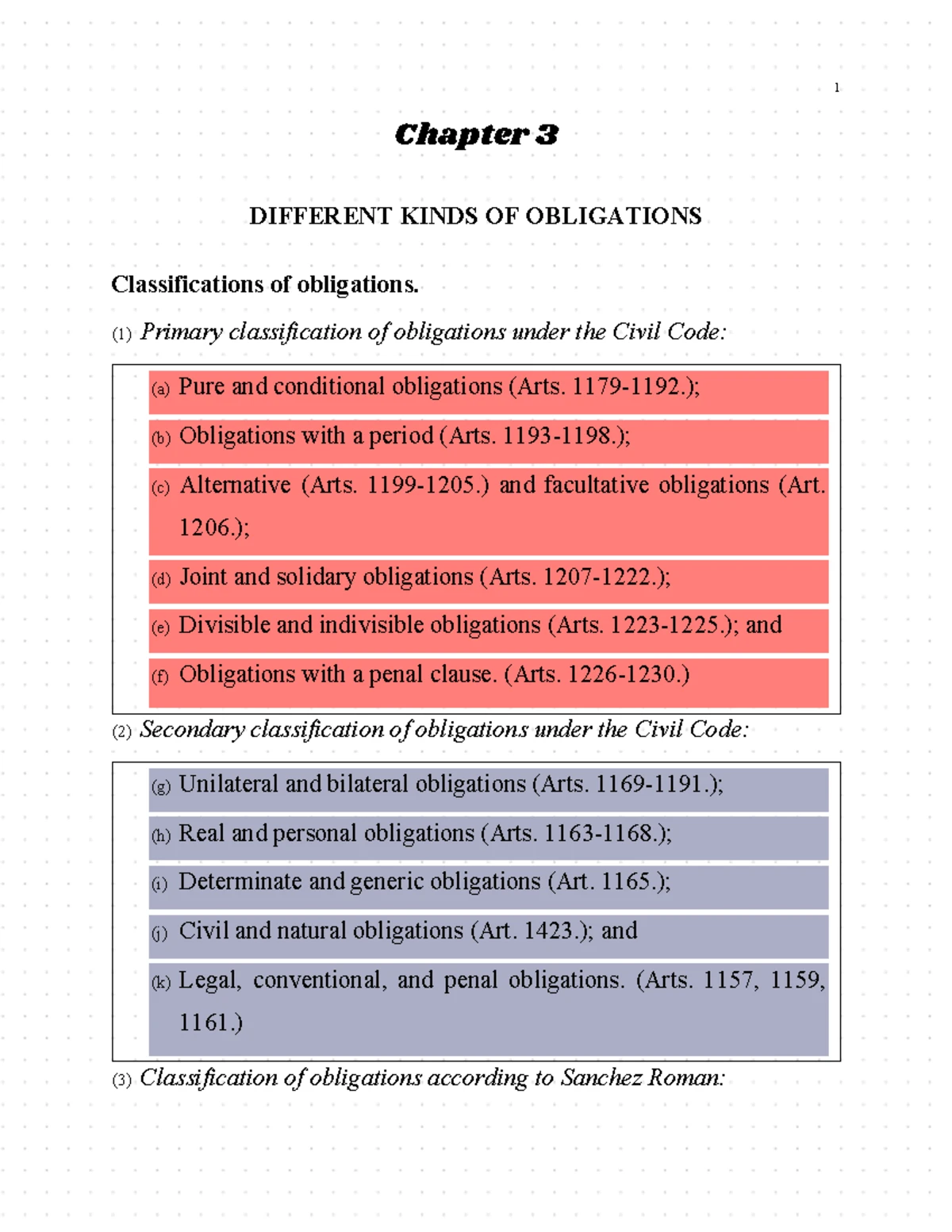 Chapter 3. Different Kinds OF Obligations - Chapter 3 DIFFERENT KINDS ...